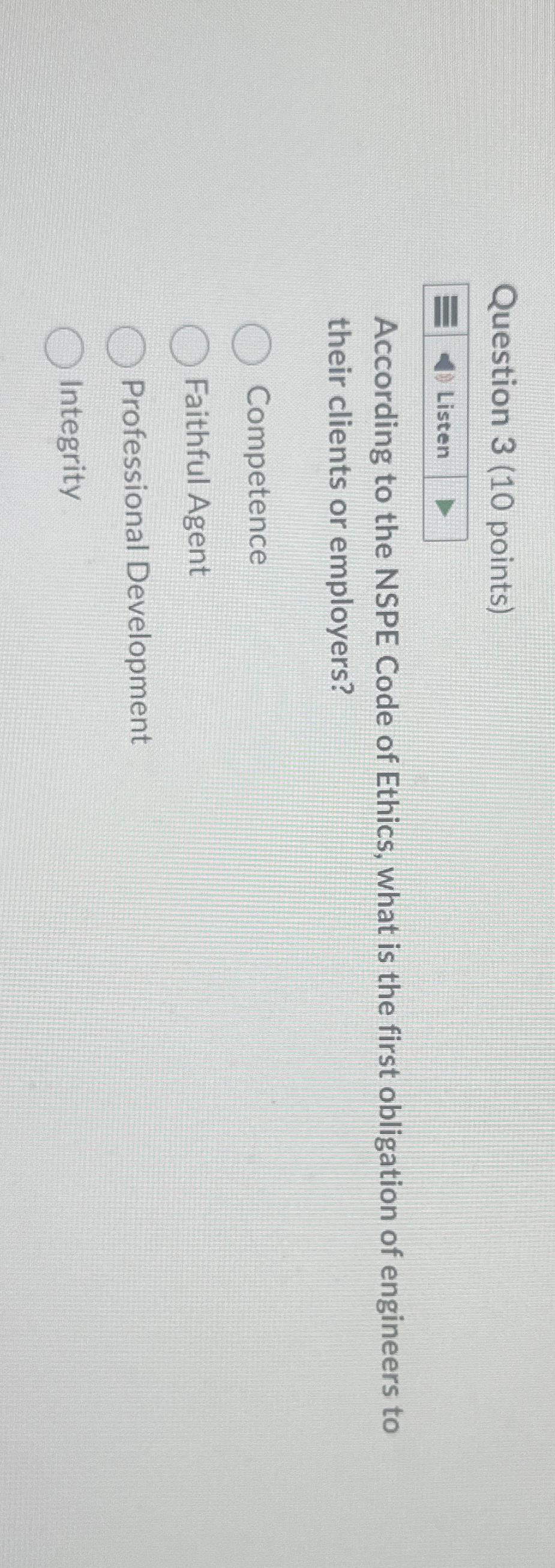 Solved Question 3 (10 ﻿points)According to the NSPE Code of | Chegg.com