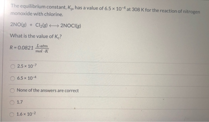 Solved For the following hypothetical equilibrium, what is | Chegg.com