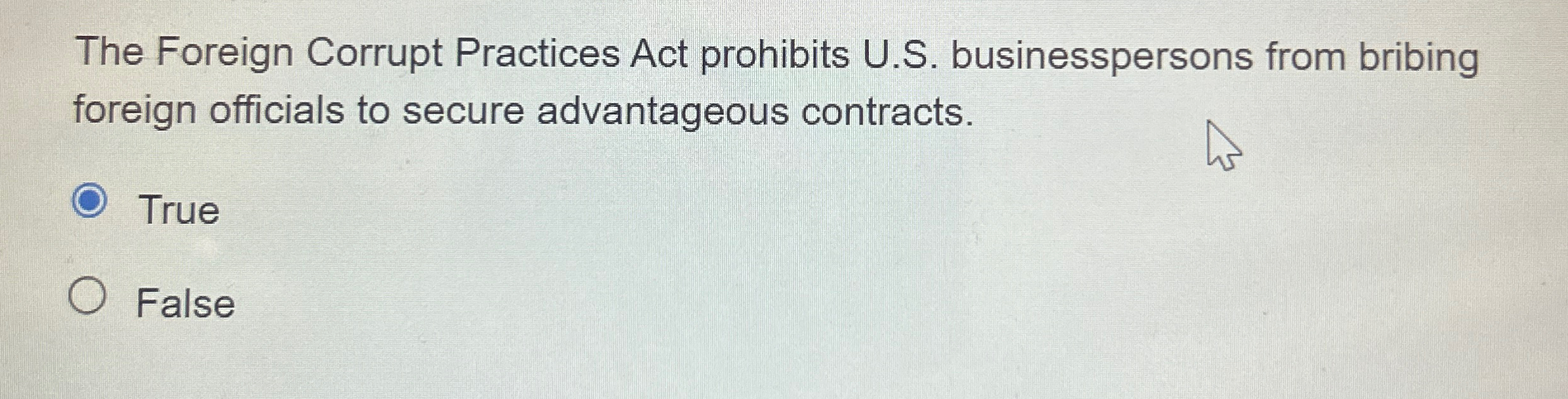 Solved The Foreign Corrupt Practices Act prohibits U.S. | Chegg.com