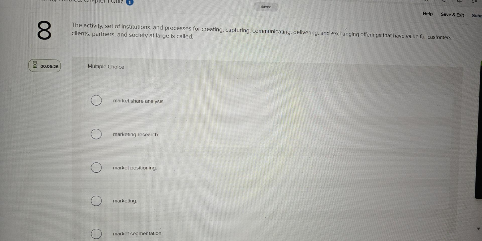 Solved SavedHelpSave & ExitSubn8The activity, set of | Chegg.com