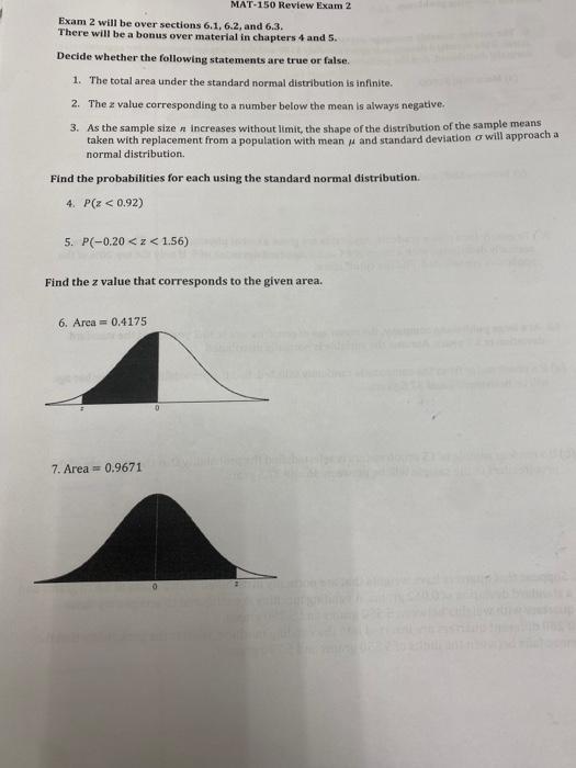 Solved MAT-150 Review Exam 2 Exam 2 will be over sections | Chegg.com
