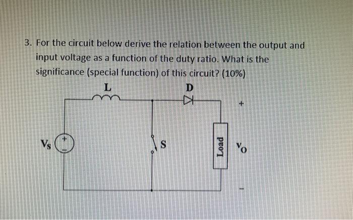 Solved 3. For the circuit below derive the relation between | Chegg.com