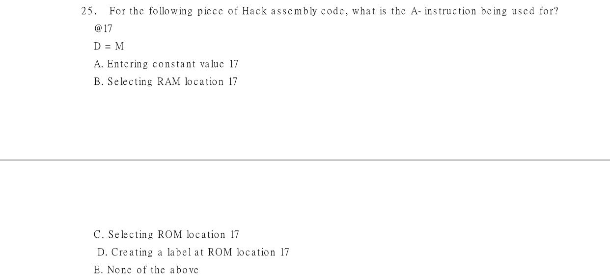 Solved For The Following Piece Of Hack Assembly Code What 