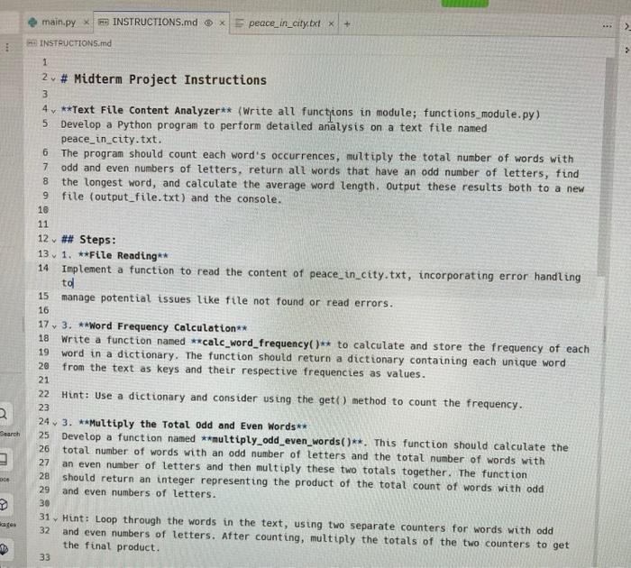 Solved 1 2. \# Midterm Project Instructions 3 4v∗∗ Text File | Chegg.com