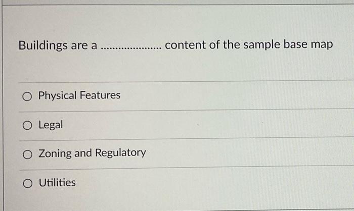 Solved Buildings are a content of the sample base map | Chegg.com