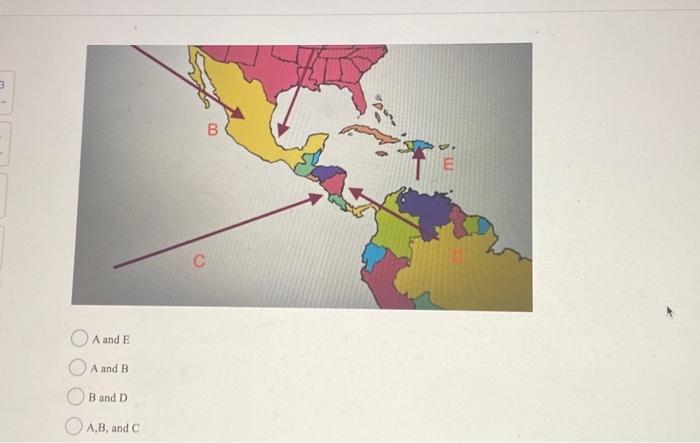 In the man below. which letters represent mainland?A | Chegg.com