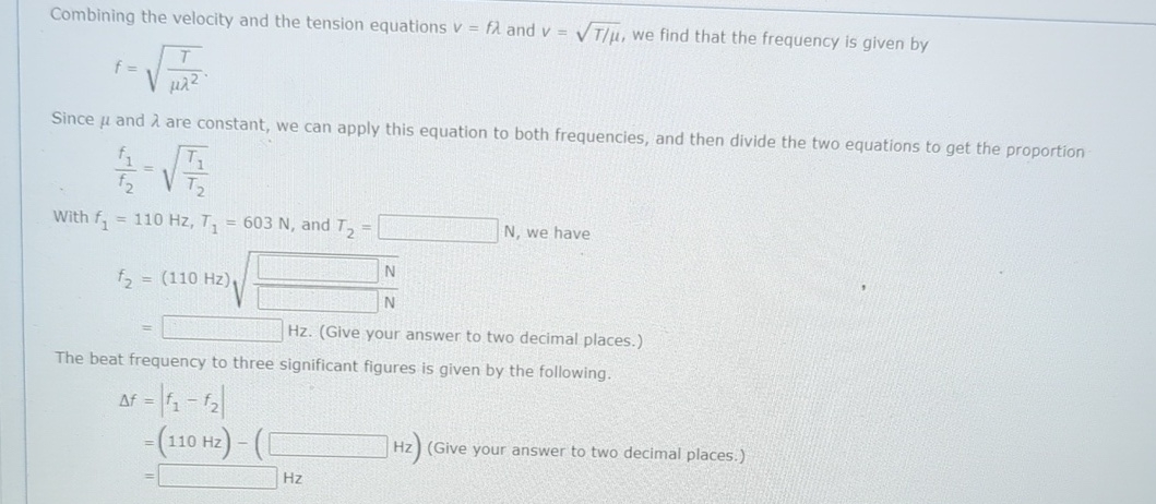 Solved Combining the velocity and the tension equations | Chegg.com