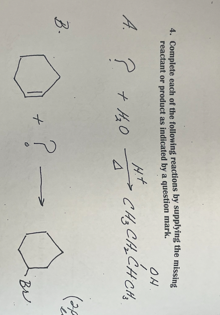 Solved Complete each of the following reactions by supplying | Chegg.com