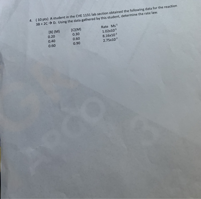 Solved Name: Lab Section: Date: Experiment Ill: Kinetics | Chegg.com