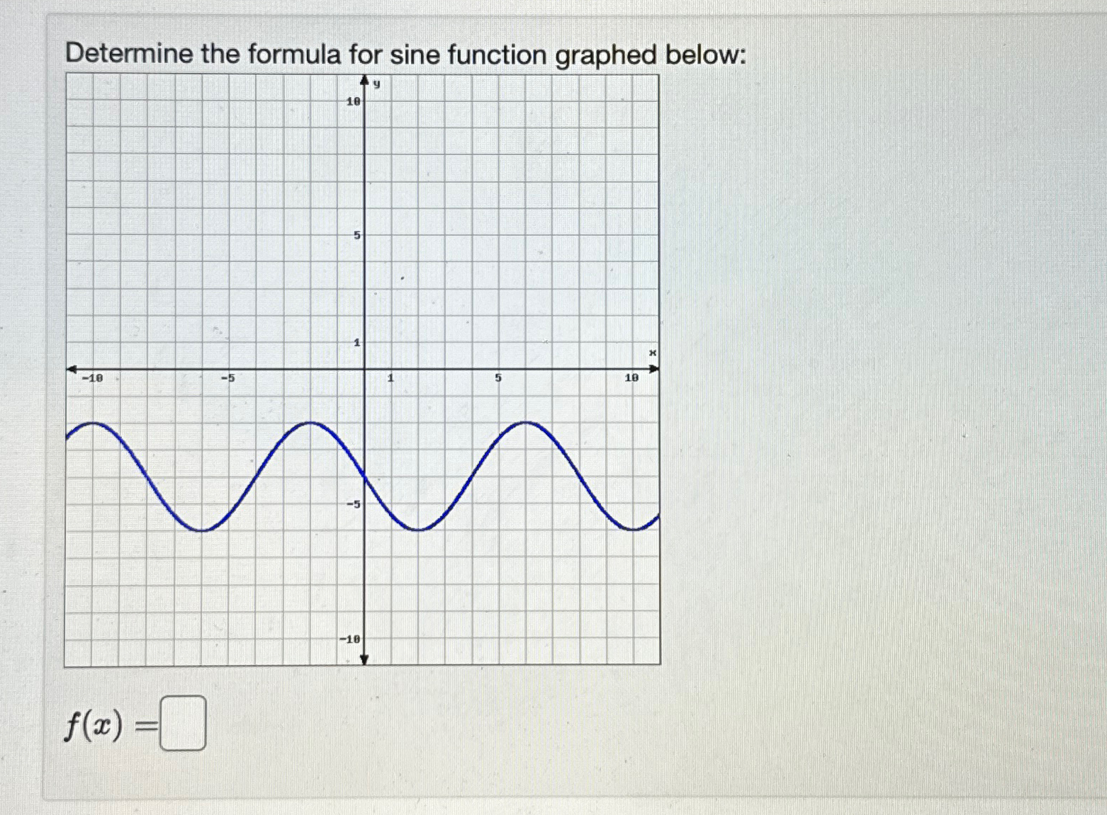 Solved Determine the formula for sine function araphed | Chegg.com