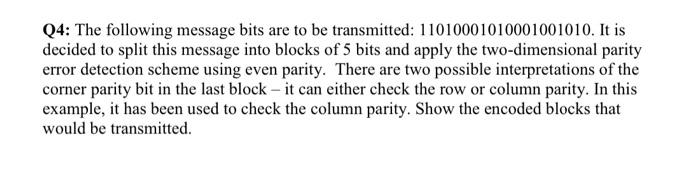 Solved Q3: Suppose we want to transmit the message 11001001 | Chegg.com