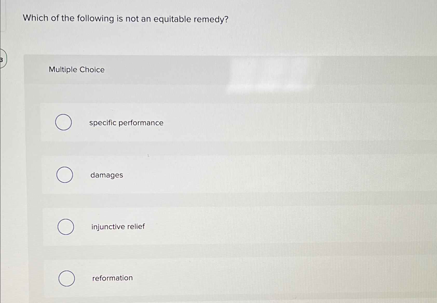 Solved Which of the following is not an equitable | Chegg.com