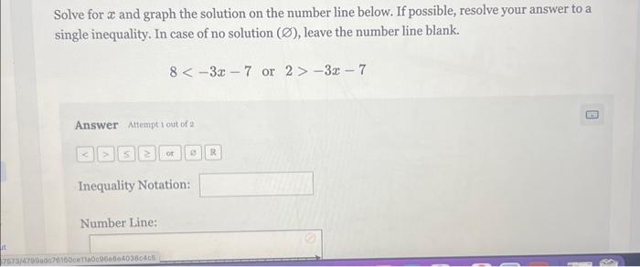 Solved Solve for x and graph the solution on the number line | Chegg.com
