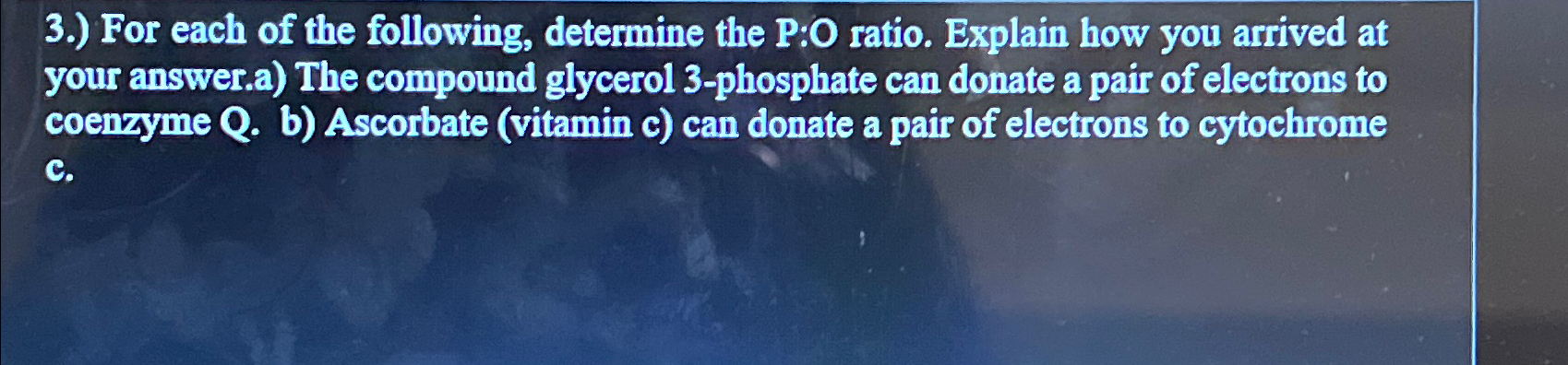 Solved 3.) ﻿For each of the following, determine the P:O | Chegg.com