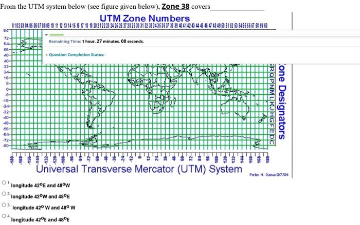 Solved From the UTM system below (see figure given below), | Chegg.com