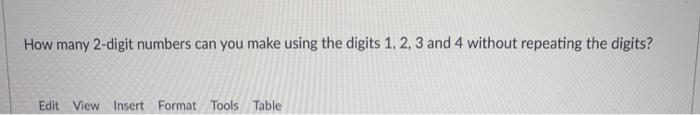 Solved How many 2-digit numbers can you make using the | Chegg.com