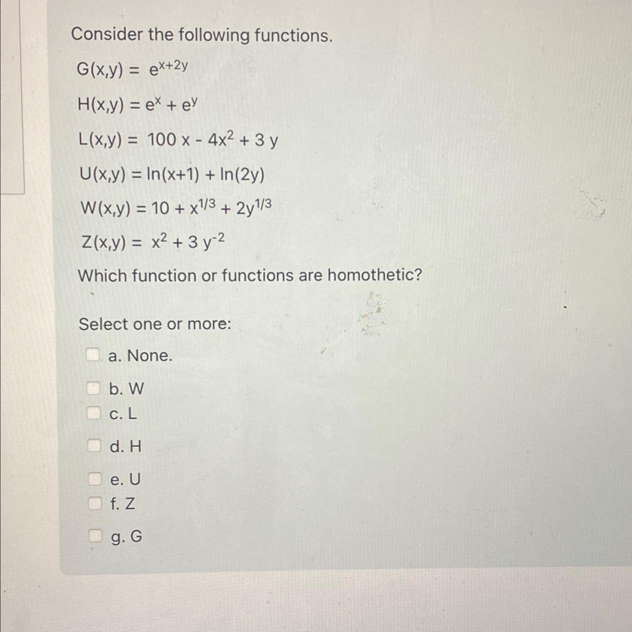 Solved Consider the following | Chegg.com