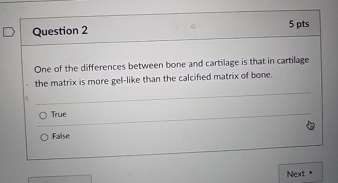 Solved Question 25 ﻿ptsOne of the differences between bone | Chegg.com