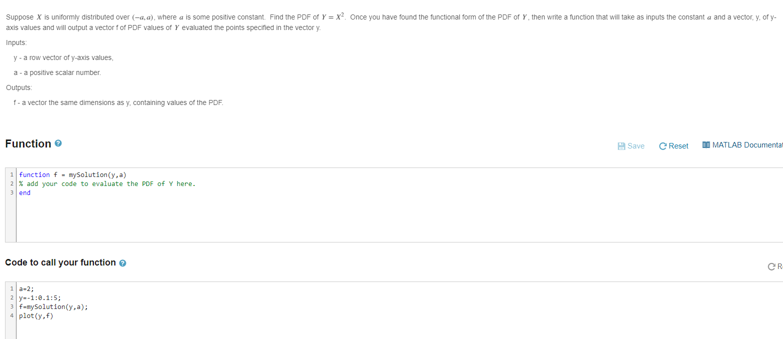 Solved Axis Values And Will Output A Vector F of Pdf Values