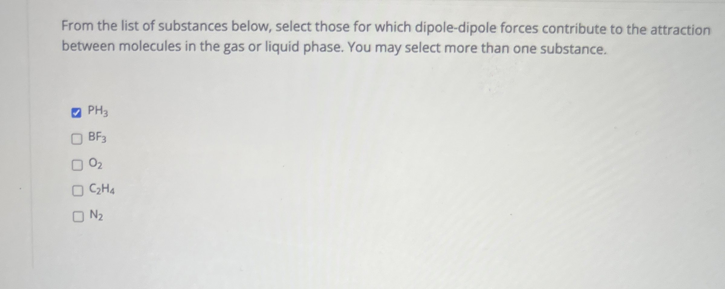 Solved From the list of substances below, select those for | Chegg.com