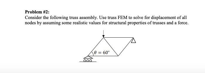 Problem \#2: Consider the following truss assembly. | Chegg.com Problem \#2: Consider the following truss assembly. | Chegg.com