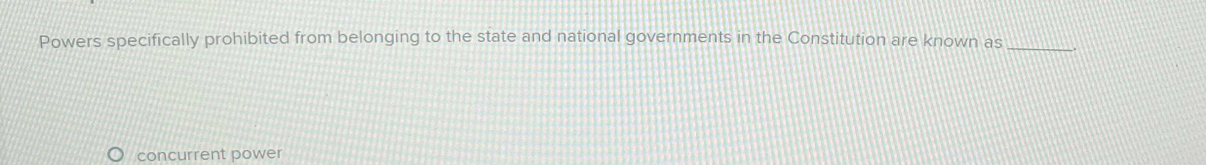 Solved Powers specifically prohibited from belonging to the | Chegg.com