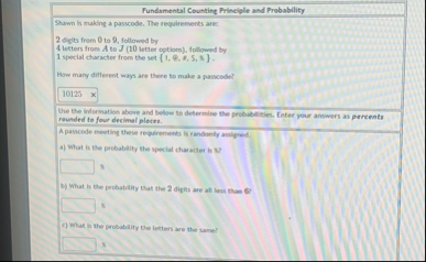 Solved Fundamental Counting Princlple and ProbabilityShuwn | Chegg.com