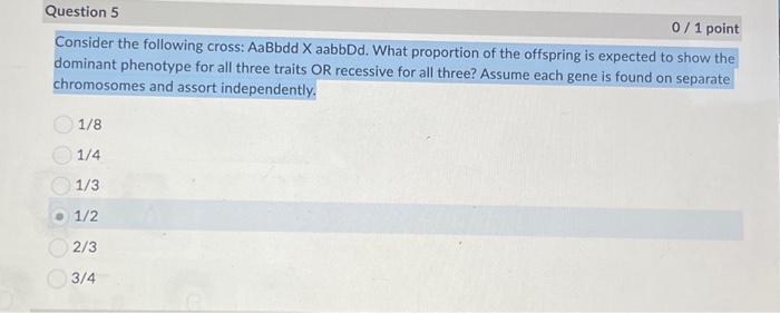 Solved Consider the following cross: AaBbdd X aabbDd. What | Chegg.com