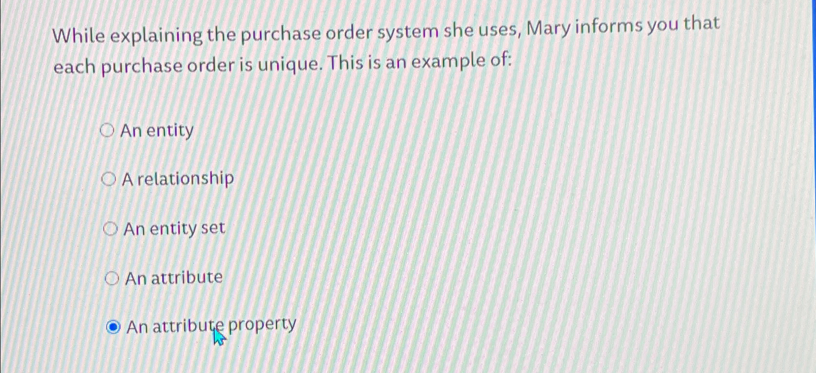 Solved While explaining the purchase order system she uses, | Chegg.com