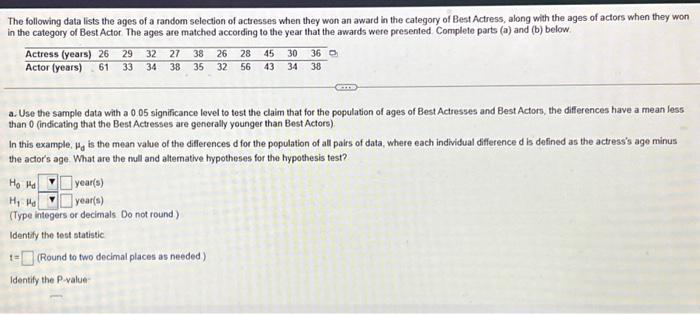 Solved The following data lists the ages of a random | Chegg.com
