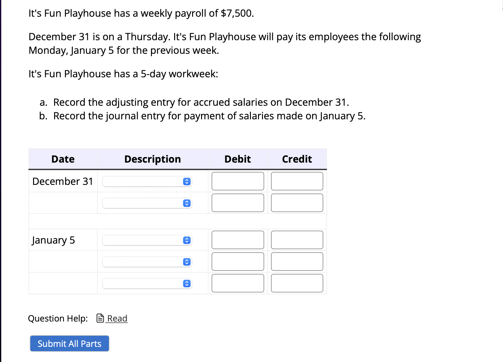 Solved It's Fun Playhouse has a weekly payroll of | Chegg.com