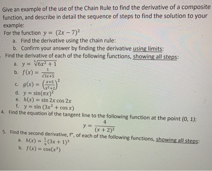 Solved Give an example of the use of the Chain Rule to find | Chegg.com