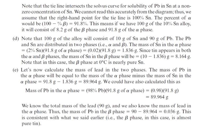 Solved Note that the tie line intersects the solvus curve | Chegg.com