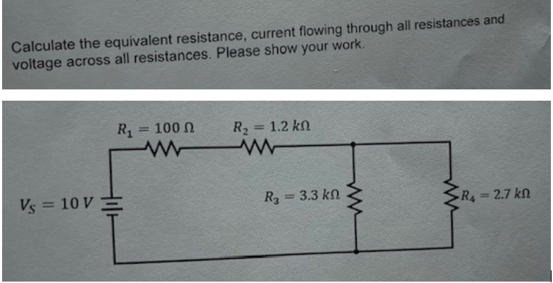 Solved Calculate the equivalent resistance, current flowing | Chegg.com
