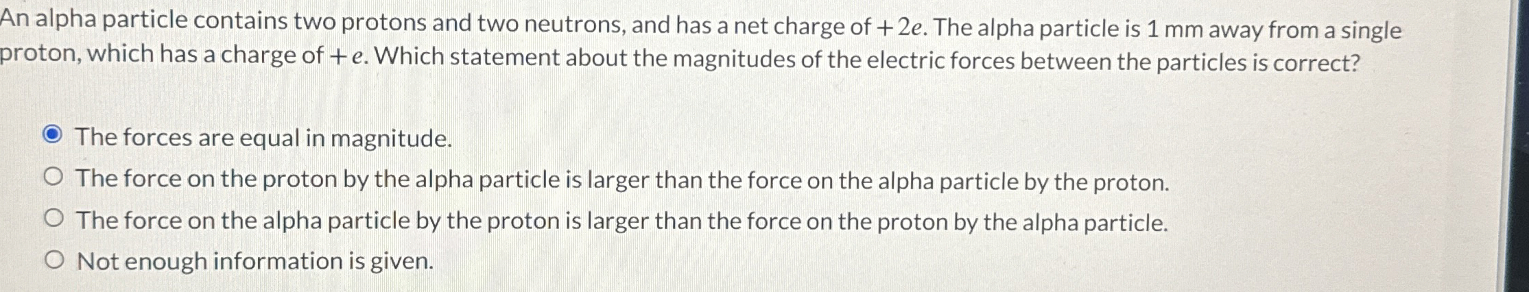 Solved An alpha particle contains two protons and two | Chegg.com