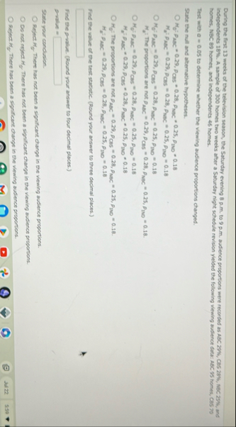 Solved During the first 13 ﻿weeks of the television season, | Chegg.com