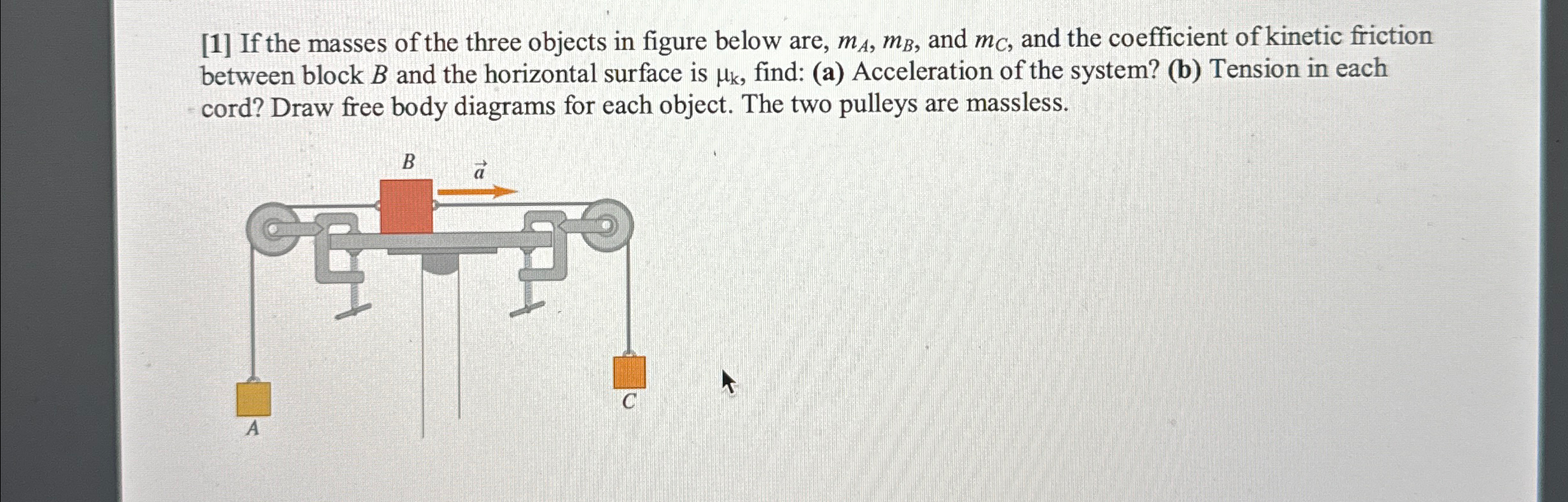 Solved [1] ﻿If the masses of the three objects in figure | Chegg.com