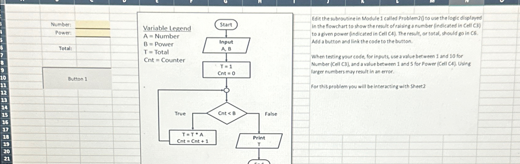 Solved Number:Power:Total:Button 1Button 1Variable LegendA= | Chegg.com