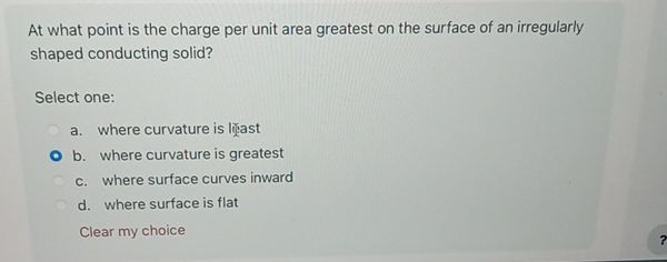 Solved At what point is the charge per unit area greatest on | Chegg.com