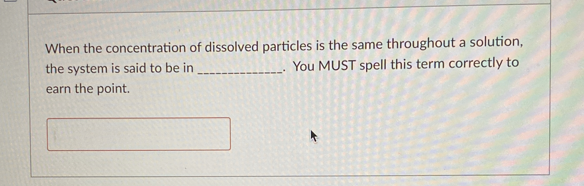 Solved When the concentration of dissolved particles is the | Chegg.com