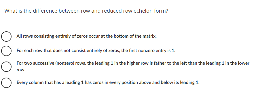 Solved What is the difference between row and reduced row | Chegg.com