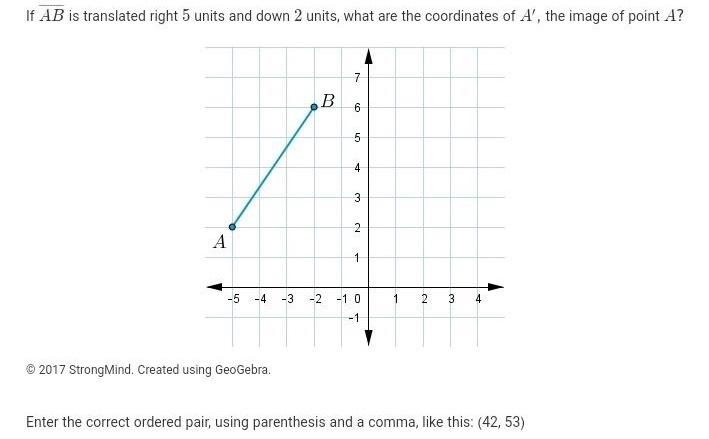 Solved If ?bar (AB) ﻿is translated right 5 ﻿units and down 2 | Chegg.com