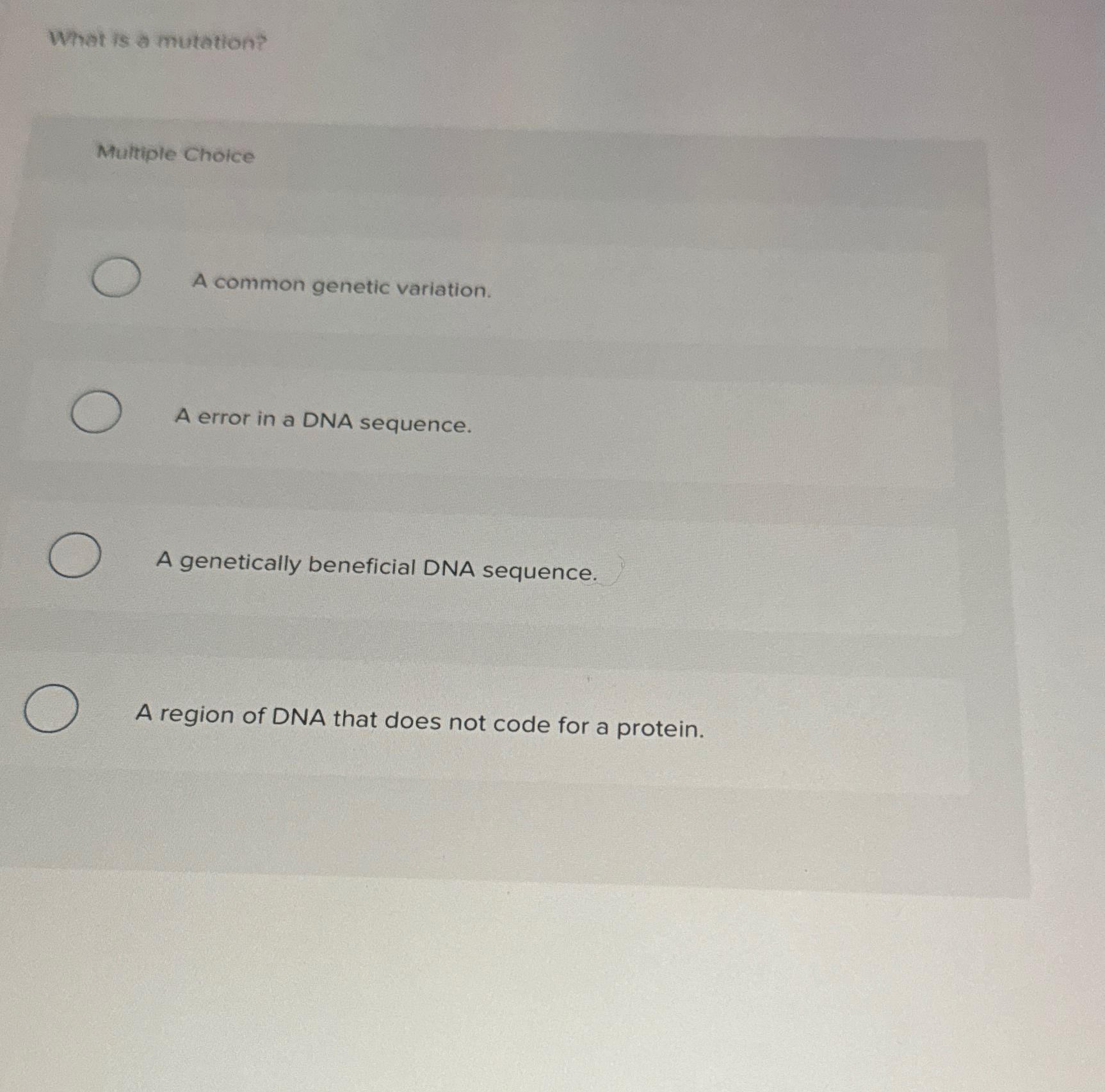 Solved What is a mutation?Multiple ChoiceA common genetic | Chegg.com