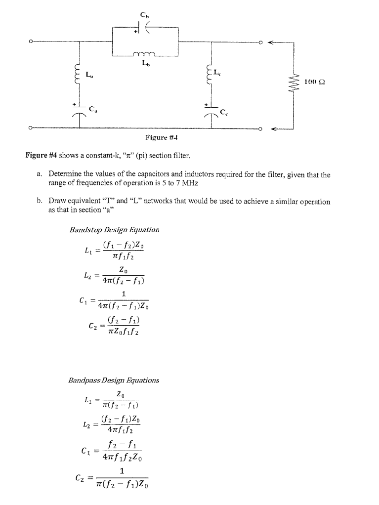 Solved Figure #4 ﻿shows a constant-k, " π " (pi) ﻿section | Chegg.com