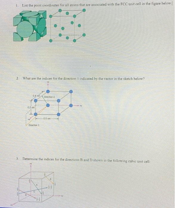 Solved List the point coordinates for all atoms that are | Chegg.com