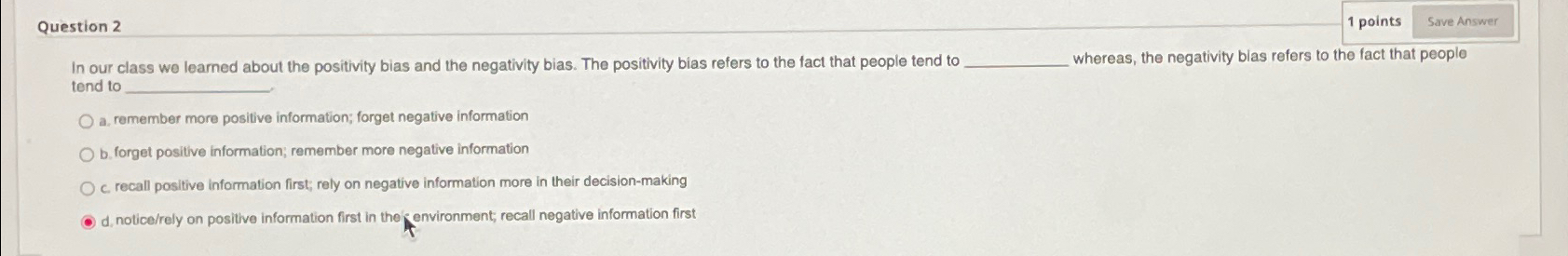 Solved Question 21 ﻿pointsIn our class we learned about the | Chegg.com