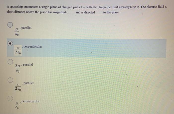 Solved A spaceship encounters a single plane of charged | Chegg.com