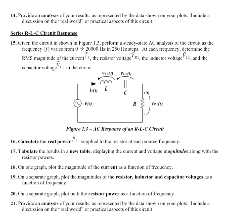 Solved vestigation \# 1 - Frequency Response of R-L, R-C, | Chegg.com