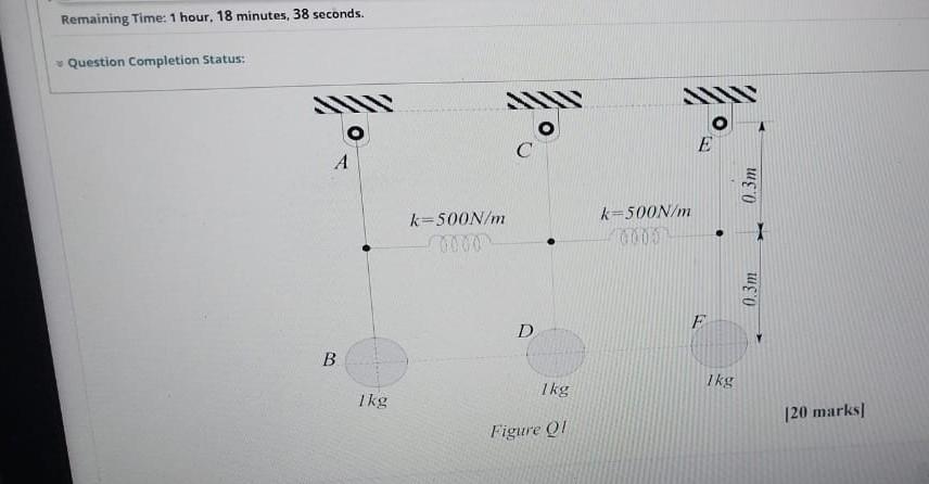 Remaining Time: 1 hour, 18 minutes, 38 seconds. | Chegg.com