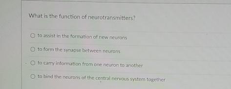 Solved What is the function of neurotransmitters?to assist | Chegg.com